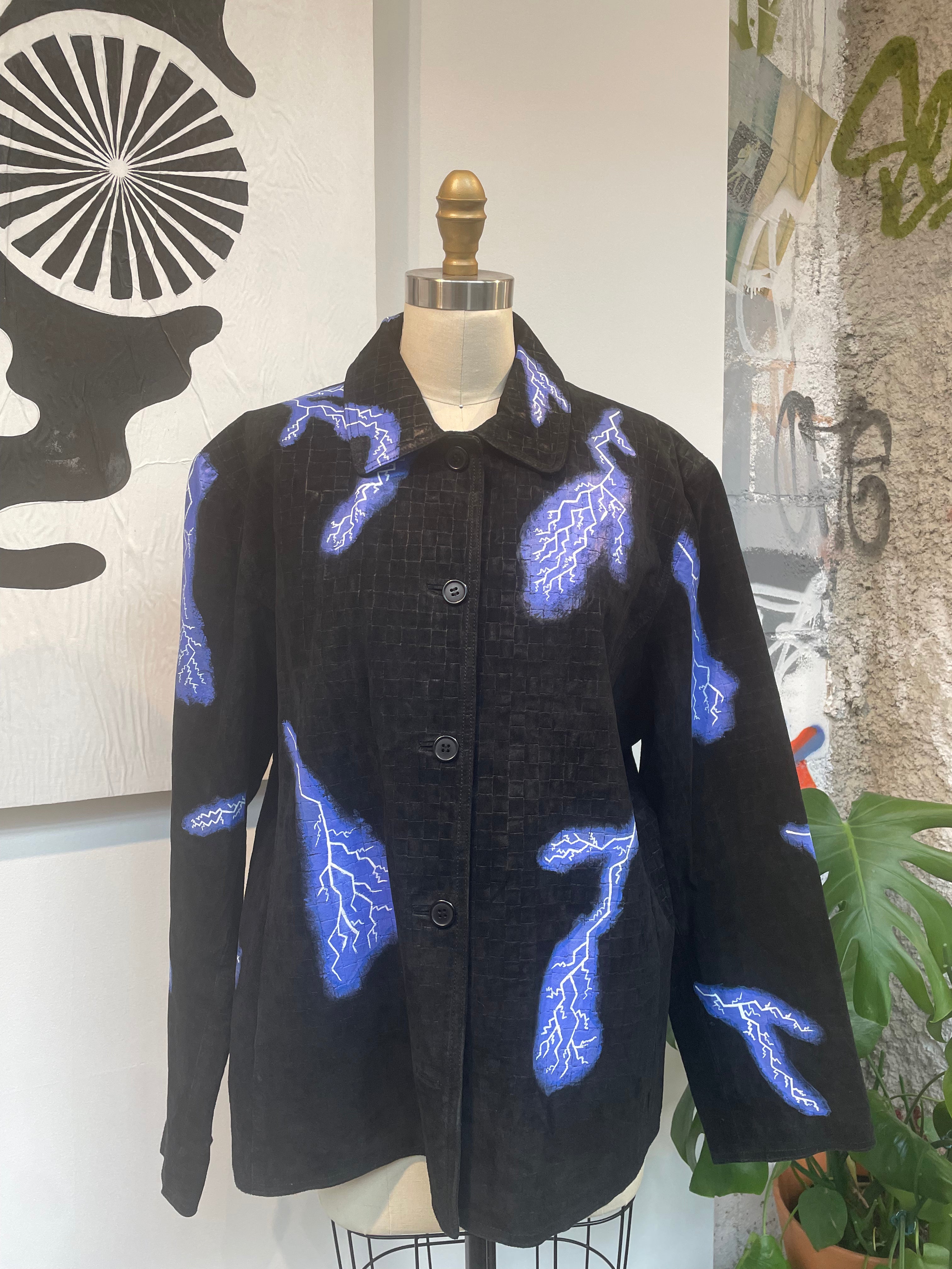 Hand Painted Lightning Bolt Suede Jacket – Everythings Fine Vintage